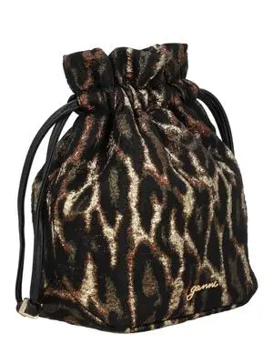 GANNI Bou Bucket Bag In Metallic Print - Bronze