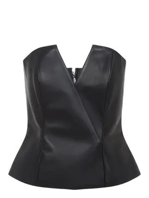 Ralph Lauren Lambskin Leather Bustier - Black