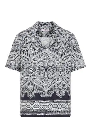 Orlebar Brown Maitan Linen Short Sleeve Shirt - Blue