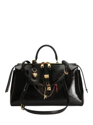 Dolce & Gabbana Vittoria Calfskin Handbag - Black