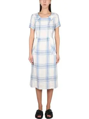Aspesi Checked Midi Dress - Azure
