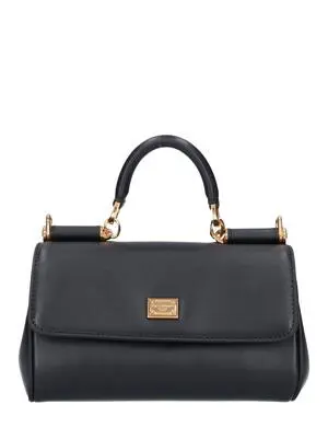 DOLCE & GABBANA DOLCE & GABBANA Structured Leather Top Handle Satchel With Crossbody Strap