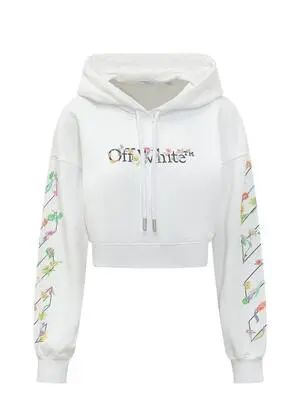 OFF-WHITE OFF-WHITE Printed Cropped Hoodie
