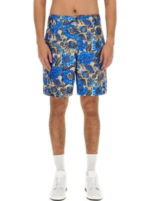 Moschino All-over Floral Printed Straight-leg Shorts - Multicolour