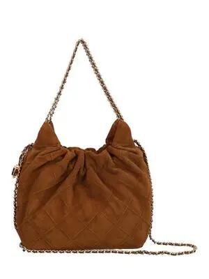 Tory Burch Tory Burch Fleming Soft Suede Hobo Bag Brown