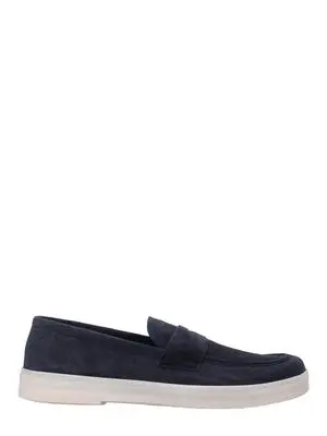 Prada PRADA Navy Suede Loafers With Contrasting Sole Bleu