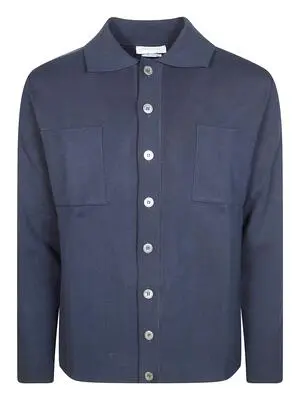 DANIELE FIESOLI Button-detailed Collared Shirt Jacket - Blu