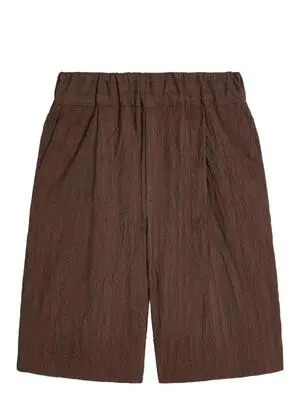 Dries Van Noten DRIES VAN NOTEN Pleated Textured Bermuda Shorts Brown