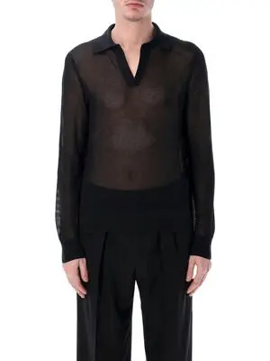 TOM FORD Cotton And Silk Mesh V-neck Sweater - Black