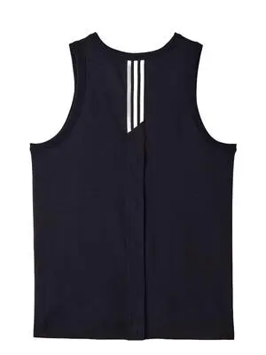 Y3 Sleeveless Mini Top With Three-stripe Detailing - Black