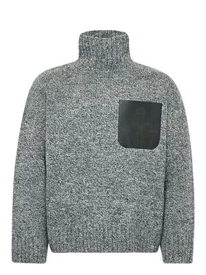 JW Anderson High-neck Sweater With Leather Pocket - Grey