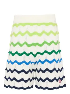 Casablanca Mini Wave Pattern Knit Shorts - Multicolour