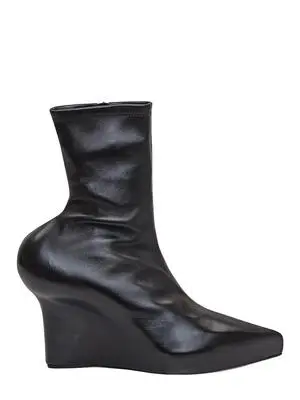 Givenchy Leather Ankle Boot With Wedge Heel - Black