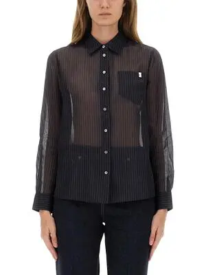 Tory Burch Striped Cotton Shirt - Blue