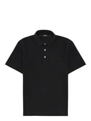 Zegna Cotton Polo Shirt - Black