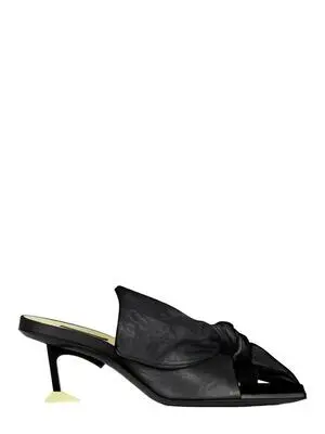 Givenchy Red Leather Bow Detail Mules 65mm - Black