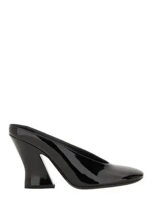 Givenchy Sculpted Heeled Mules In Patent Leather - Black