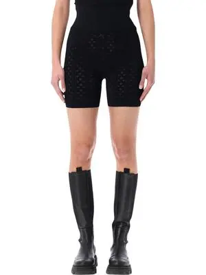 JW Anderson Knitted Pointelle Fitted Shorts - Black