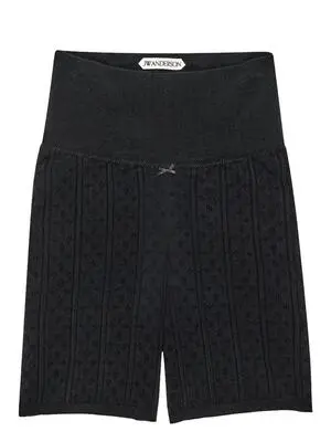 JW Anderson High-waisted Cable-knit Shorts - Black