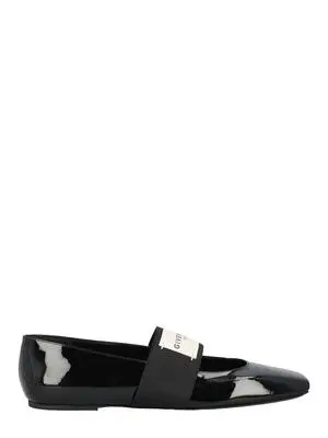 Givenchy Black Patent Leather Ballet Flats With Logo Tag - Nero