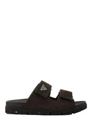 Prada Summer Sandals With Velcro Fastening - Moro