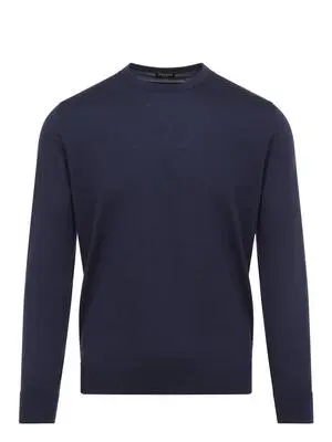 Zegna Cashmere And Silk Blend Crewneck Sweater - Blue