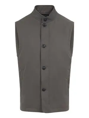 Zegna Sleeveless Stand Collar Vest - Grey