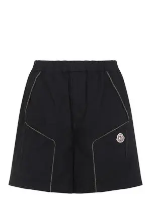 Moncler Elasticated-waist Cotton Shorts - Black