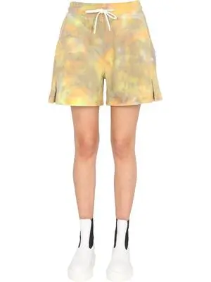 MSGM Cotton Mini Shorts With Tie-dye Print - Multicolour