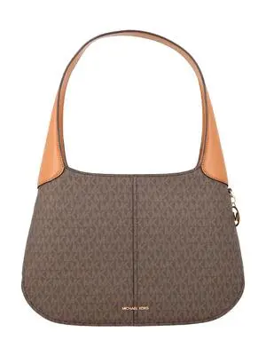Michael Kors Logo Print Shoulder Bag - Brown
