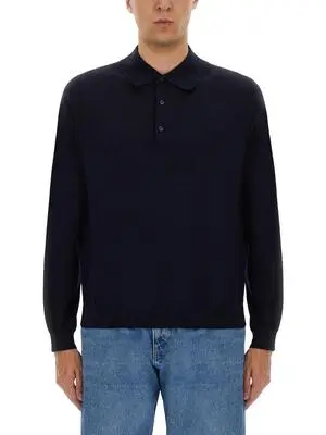 SUNFLOWER Regular Fit Wool Polo For - Blue