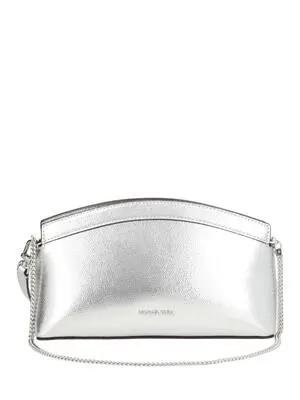 Michael Kors MICHAEL KORS Leather Crossbody Bag With Chain Strap Silver