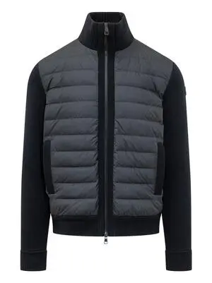 Moncler Lightweight Cardigan With Padded Insert - Blu