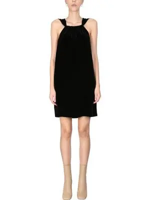 Moschino Chenille Square Neck Dress - Black