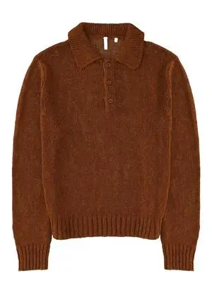 SUNFLOWER Knit Polo Sweater - Brown