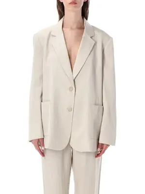 THE FRANKIE SHOP THE FRANKIE SHOP Notch Lapel Blazer Beige