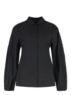 Moncler Logo Patch Cotton Jersey T-shirt - Black
