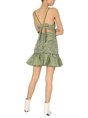 Philosophy Di Lorenzo Serafini Halterneck Gingham Print Dress - Yellow