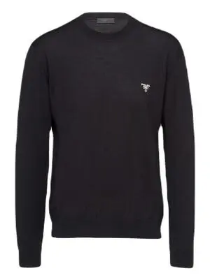 Prada PRADA Fine Knit Crewneck Pullover Nero