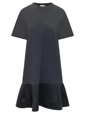 Moncler MONCLER Mini Dress With Layered Hem Blu