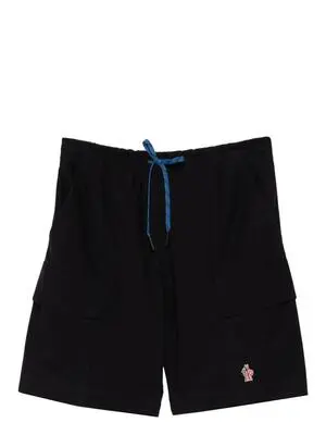 Moncler Cargo Cotton Shorts With Drawstring - Navy