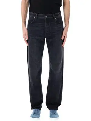 Givenchy Couture Seam Straight Fit Shadow Washed Jeans - Black