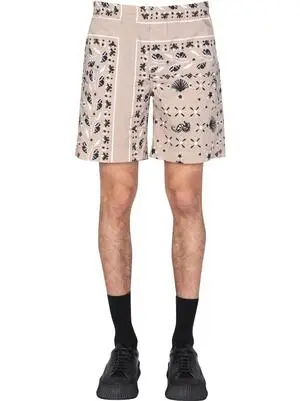 MSGM Paisley Pattern Bermuda Shorts - Beige
