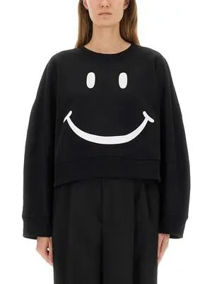 Moschino Face-print Sweatshirt - Black