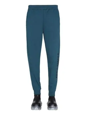 Helmut Lang Mini Jogging Pants With Logo Print - Blue