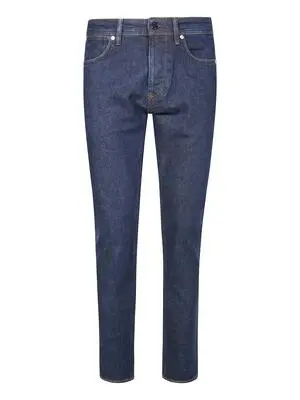 Stone Island Slim Fit Jeans With Compass Logo - Blu