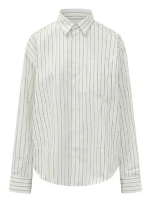 AMI Paris Striped Shirt - Blanc/matcha