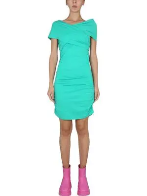 MSGM Draped Mini Dress - Green