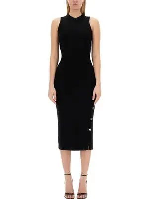 Moschino Button Detailed Knit Midi Dress - Black