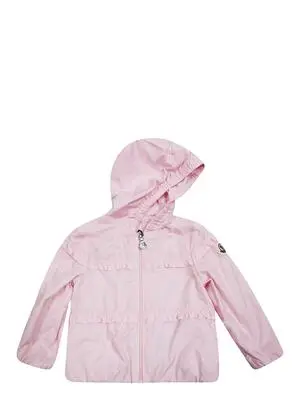 Moncler Quilted Puffer Jacket With Ruffle Detail - Rosa